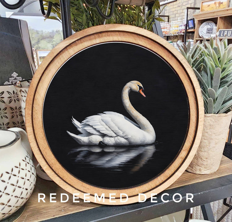 8" Round Swan Art – Jennie's Homeshed