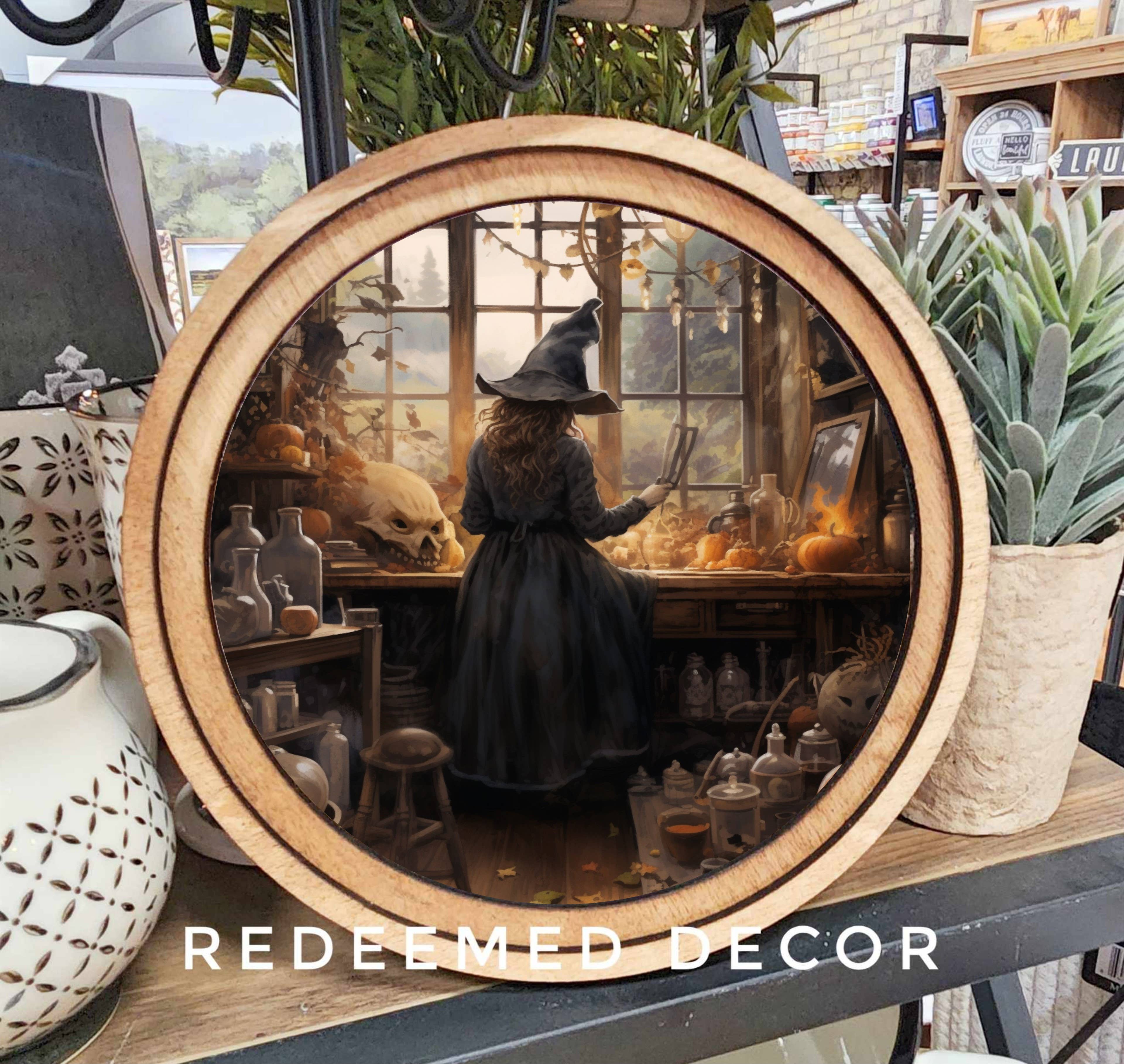 Round Halloween Witch Art – Jennie's Homeshed